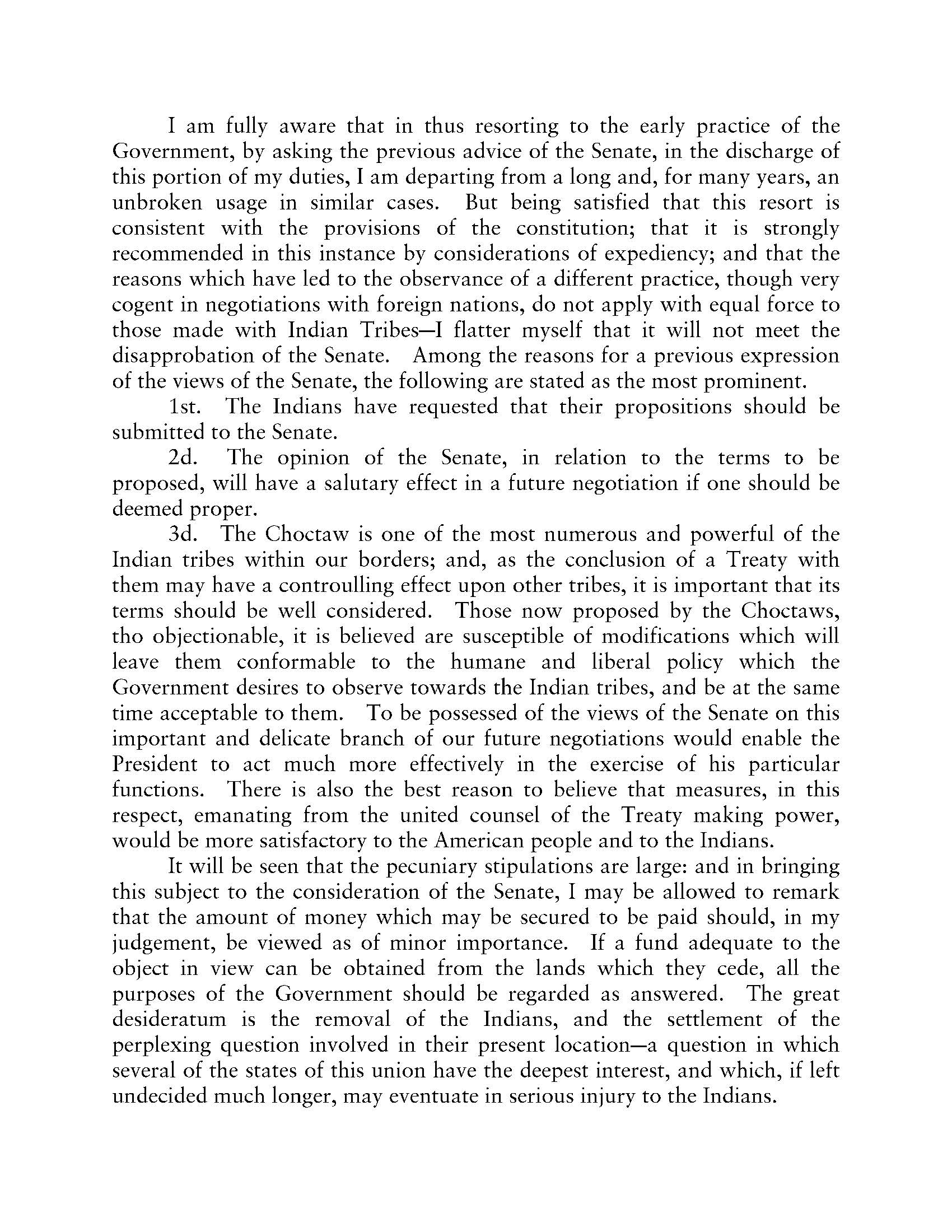 Andrew Jackson to the United States Senate, May 6, 1830 (Sent) | The ...