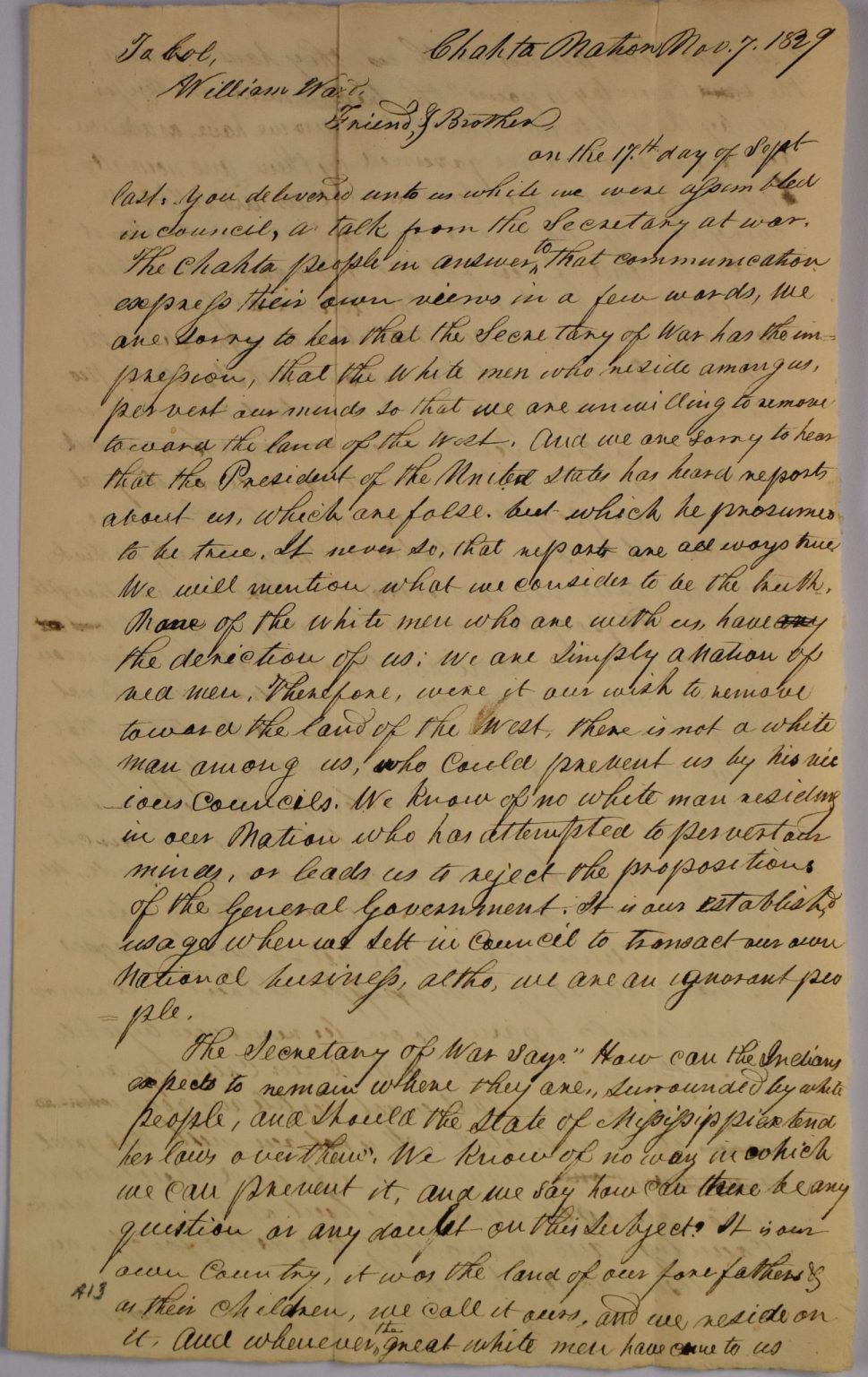 David Folsom to William Ward, November 7, 1829 - The Papers of Andrew ...
